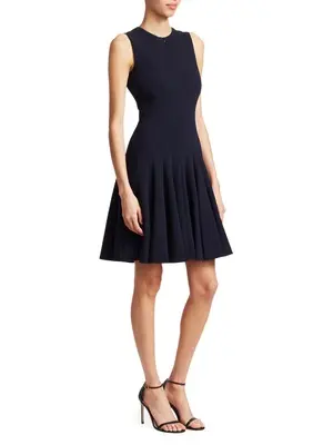 Akris Zipper-accented Wool Dress - Navy