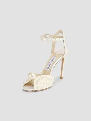JIMMY CHOO Sacora 100mm Pearl-embellished Sandals