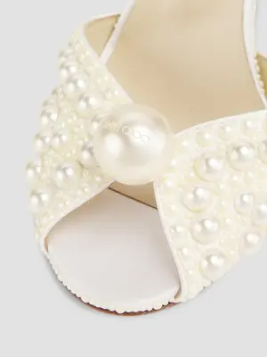 JIMMY CHOO Sacora 100mm Pearl-embellished Sandals