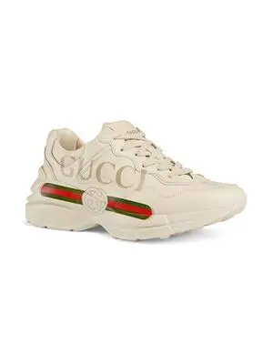 Gucci Rhyton Logo Leather Sneaker - Ivory