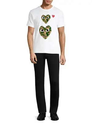 Play Comme Des Garcon Double Camo Logo T-shirt