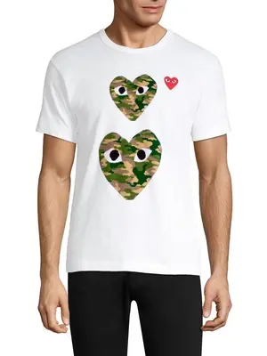Play Comme Des Garcon Double Camo Logo T-shirt