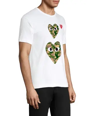 Play Comme Des Garcon Double Camo Logo T-shirt