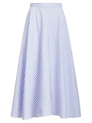 Polo Ralph Lauren Striped Cotton A-line Skirt Blue White