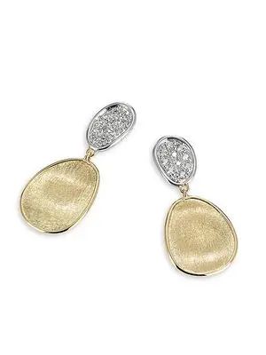 Marco Bicego Lunaria Two-tone 18k & Diamond Petite Double-drop Earrings - Gold