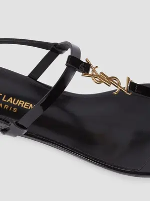 Saint Laurent Cassandra Patent Leather Slingback Thong Sandals