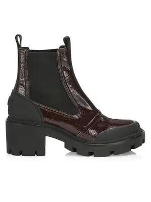 Tory Burch Chelsea Leather Lug Ankle Boots - Plum