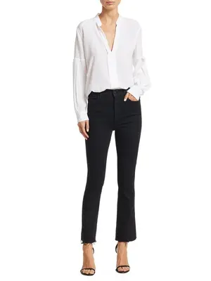 MOTHER The Hustler High-rise Ankle Fray Jeans