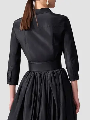 Carolina Herrera Signature Taffeta Blouse - Black
