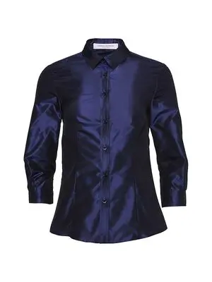 Carolina Herrera Signature Taffeta Blouse Midnight