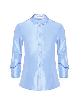 Carolina Herrera Signature Taffeta Blouse Sky Blue