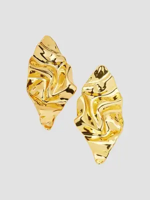 Alexis Bittar Crumpled Metal 14k -plated Post Earrings