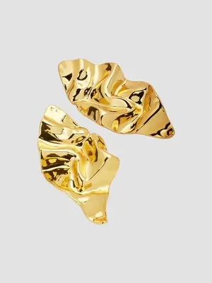 Alexis Bittar Crumpled Metal 14k -plated Post Earrings
