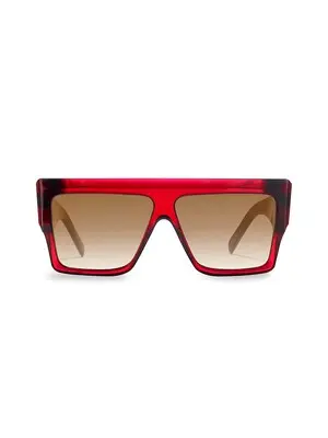 Celine 60mm Oversized Square Sunglasses Red