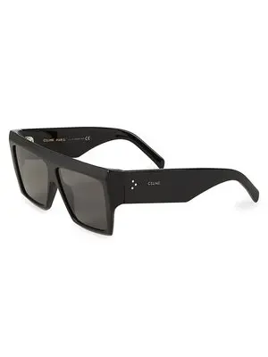Celine 60mm Oversized Square Sunglasses White