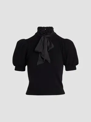 Alice + Olivia Chase Puff-sleevetop - Black