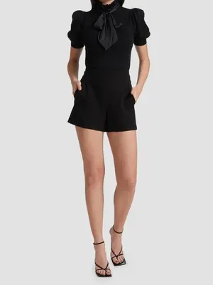 Alice + Olivia Chase Puff-sleevetop - Black