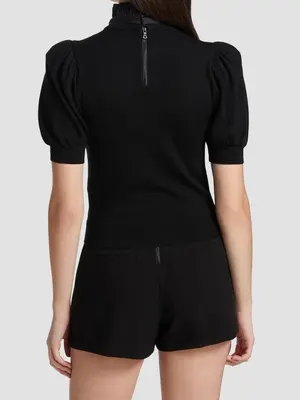 Alice + Olivia Chase Puff-sleevetop - Black