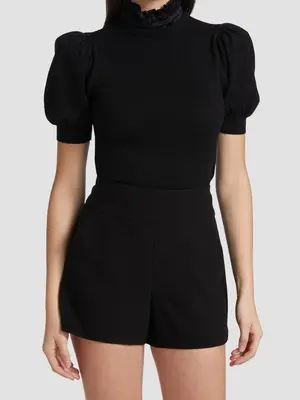 Alice + Olivia Chase Puff-sleevetop - Black
