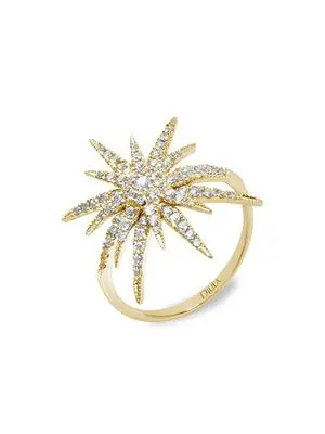 DJULA Soleil 18k & Diamond Starburst Ring - Yellow Gold