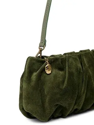 Staud Bean Ruched Suede Covertible Bag