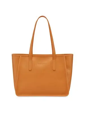 Longchamp Longchamp Le Foulonné Leather Shoulder Tote - Saffron