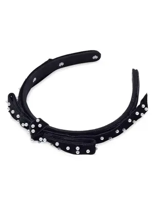 Lele Sadoughi Pearl Bardot Ribbon Slim Headband