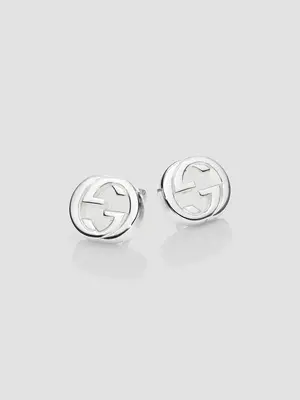 Gucci Interlocking G Stud Earrings - Silver