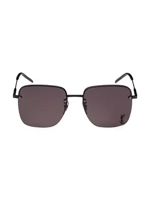 Saint Laurent Monogram 58mm Square Sunglasses Black