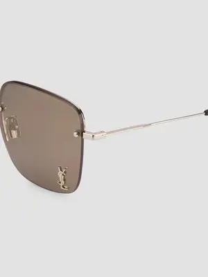 Saint Laurent Monogram 58mm Square Sunglasses - Brown
