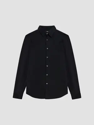 Theory Sylvain Structure Knit Shirt - Black