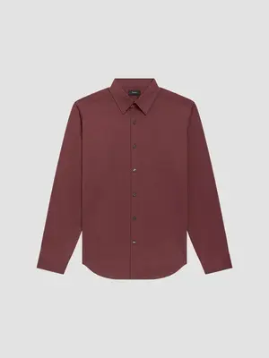 Theory Sylvain Structure Knit Shirt - Deep Auburn