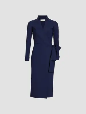 Chiara Boni La Petite Robe Kamala Matte Jersey Wrap Dress - Blue Notte