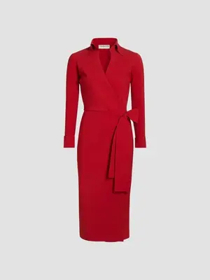 Chiara Boni La Petite Robe Kamala Matte Jersey Wrap Dress - Scarlet