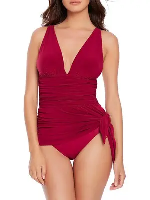 Magicsuit Celine Solid One-piece Swimdress Cherry