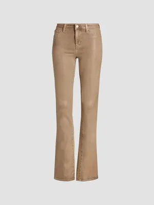 L'Agence Selma Coated Baby Bootcut Jeans