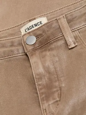L'Agence Selma Coated Baby Bootcut Jeans