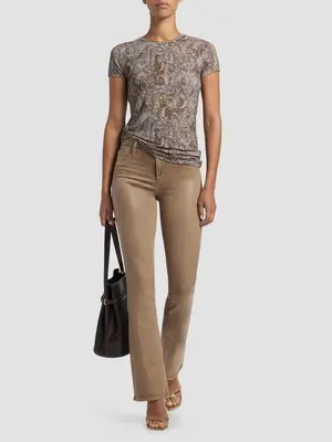 L'Agence Selma Coated Baby Bootcut Jeans
