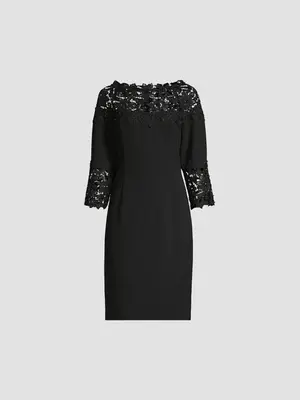 Shani Lace-trim Crepe Sheath Dress