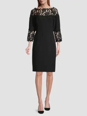Shani Lace-trim Crepe Sheath Dress