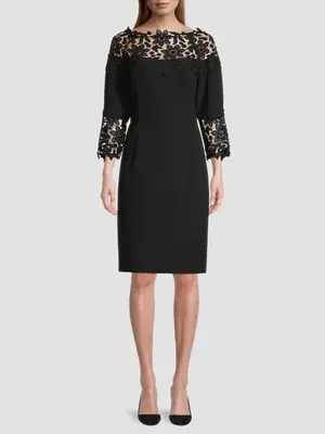 Shani Lace-trim Crepe Sheath Dress