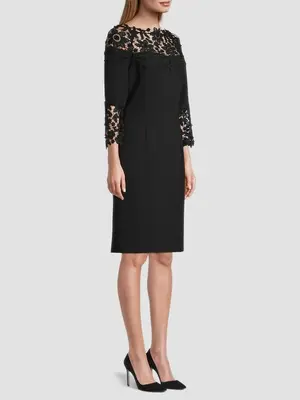 Shani Lace-trim Crepe Sheath Dress
