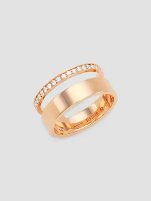 REPOSSI Berbere 18k Lacquer & Diamond 2-row Ring - One-color