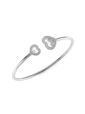 Chopard Happy Diamonds 18k & 0.4 Tcw Diamond Bangle Bracelet - White Gold