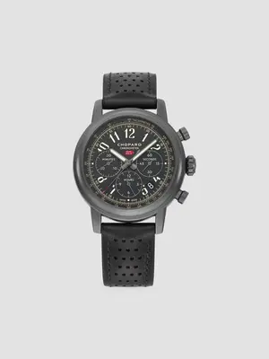 Chopard Mille Miglia Limited Edition Stainless Steel & Leather Strap Chronograph Watch - Black