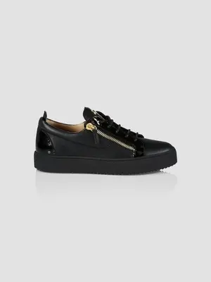 GIUSEPPE ZANOTTI Briel Side Zip Leather Low-top Sneakers