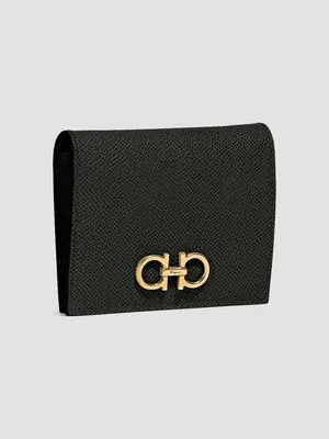 FERRAGAMO Gancini French Leather Wallet - Black
