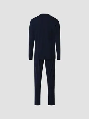 Hanro Basic Piped 2-piece Long Pajama Set