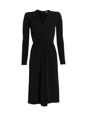 Giorgio Armani Women's Jersey Draped Cocktail Dress - Black  Black