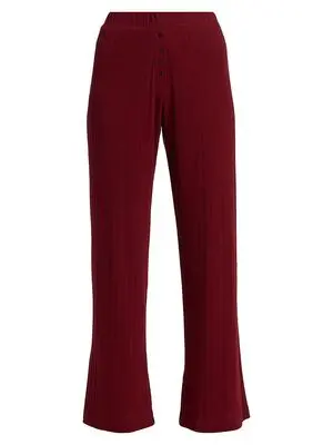LESET Boxer Rib-knit Pants Bordeaux